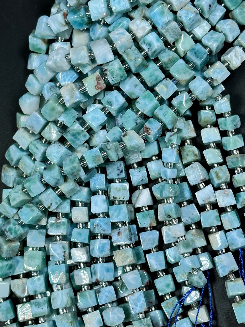 AAA Natural Larimar Gemstone Bead 6mm Cube Shape, Beautiful Natural ...