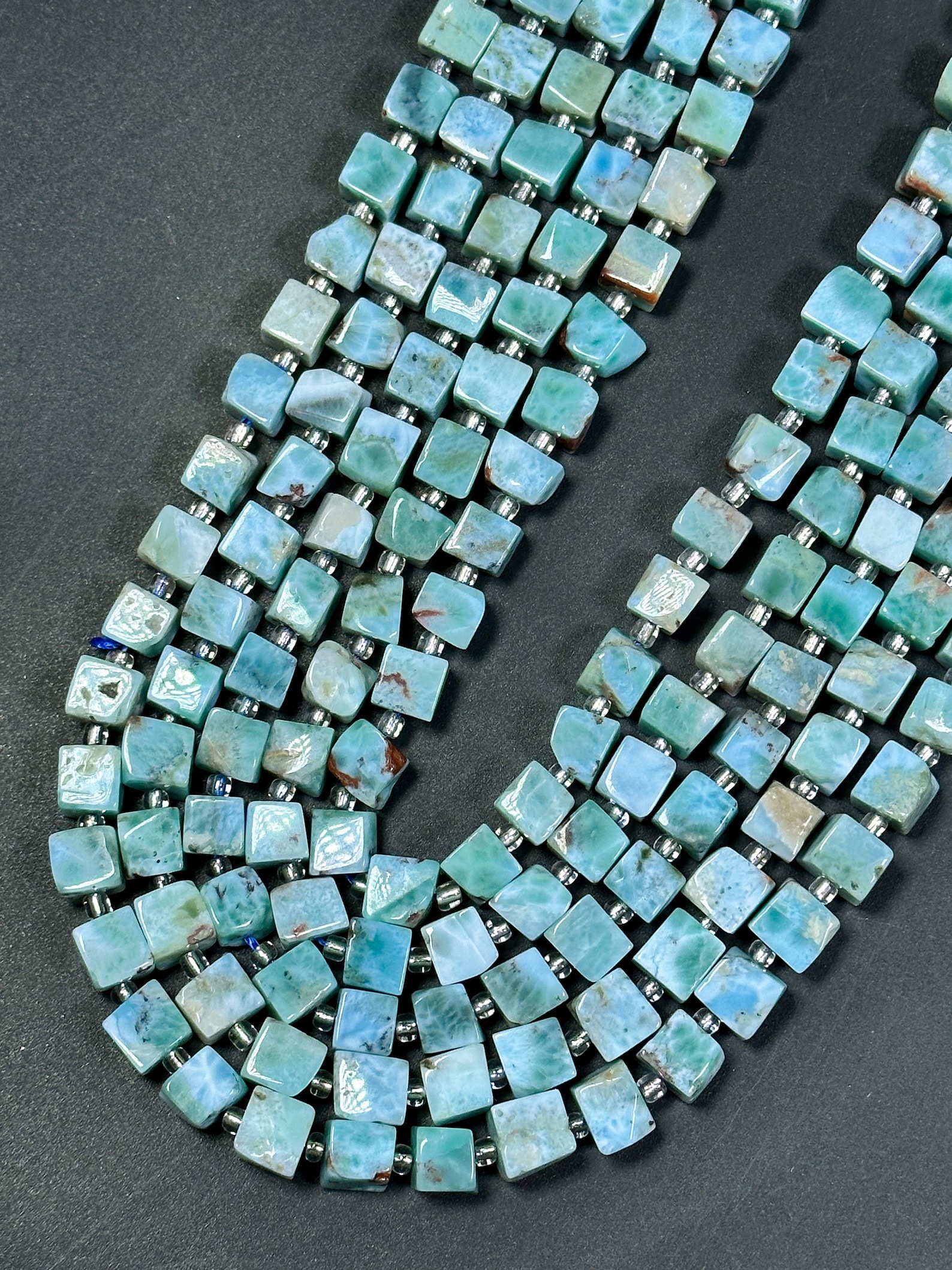 AAA Natural Larimar Gemstone Bead 6mm Cube Shape, Beautiful Natural ...
