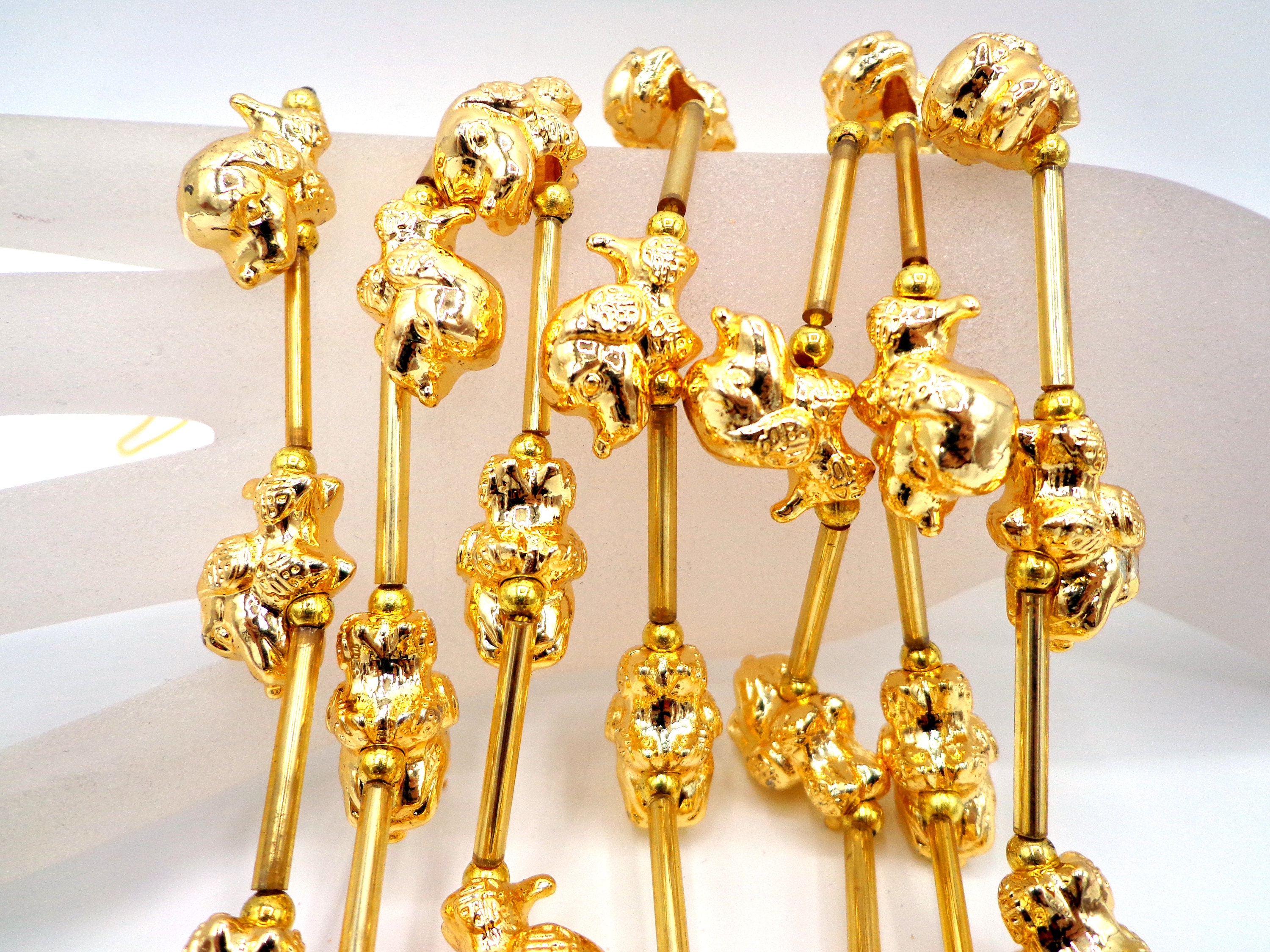 NATURAL Gold Plated Dog/puppy Beads, 19x13mm, Half Strand 7.5" Dog ...