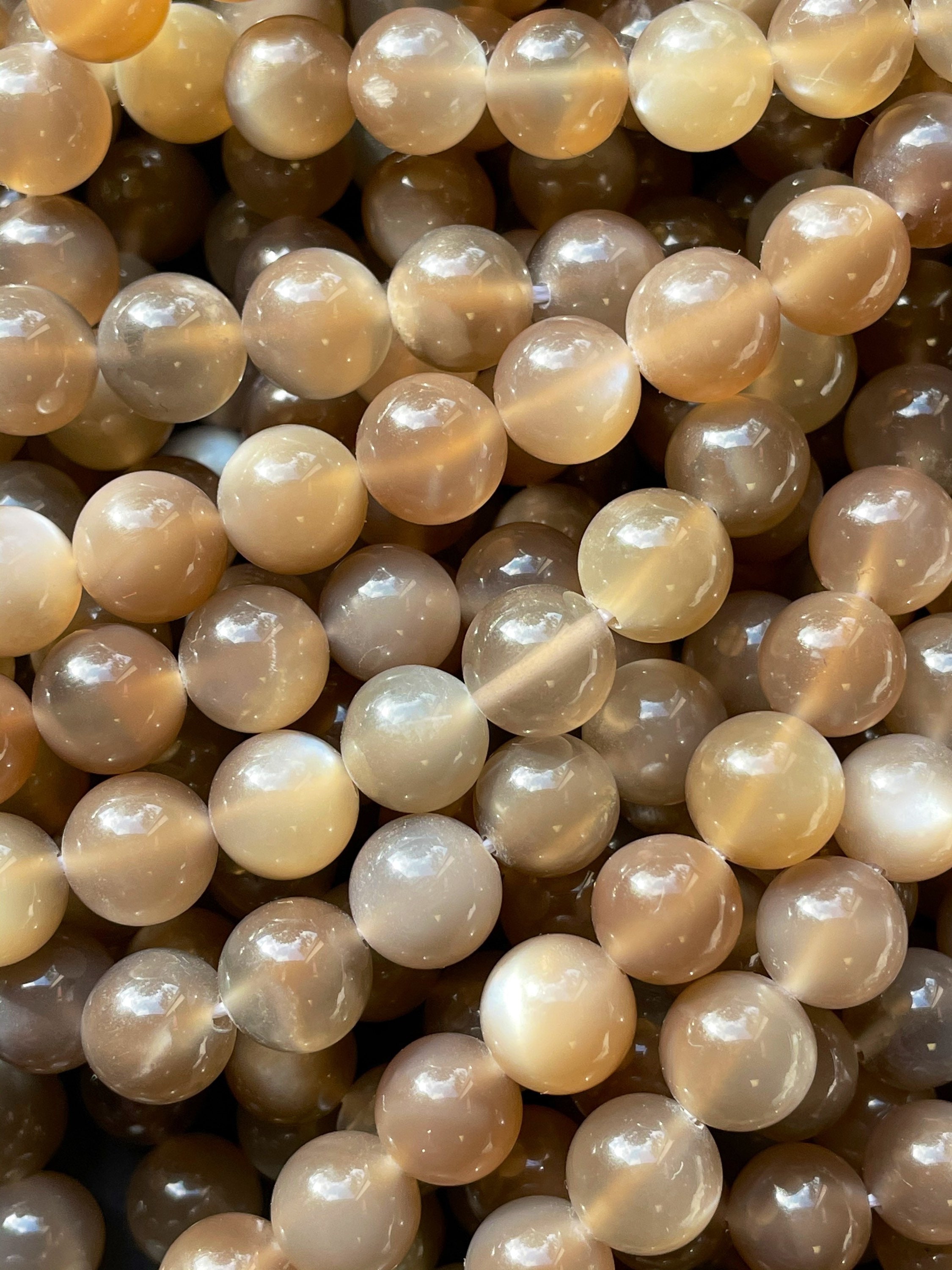 AAA Natural moonstone rainbow flash brown moonstone bead .6mm | Etsy