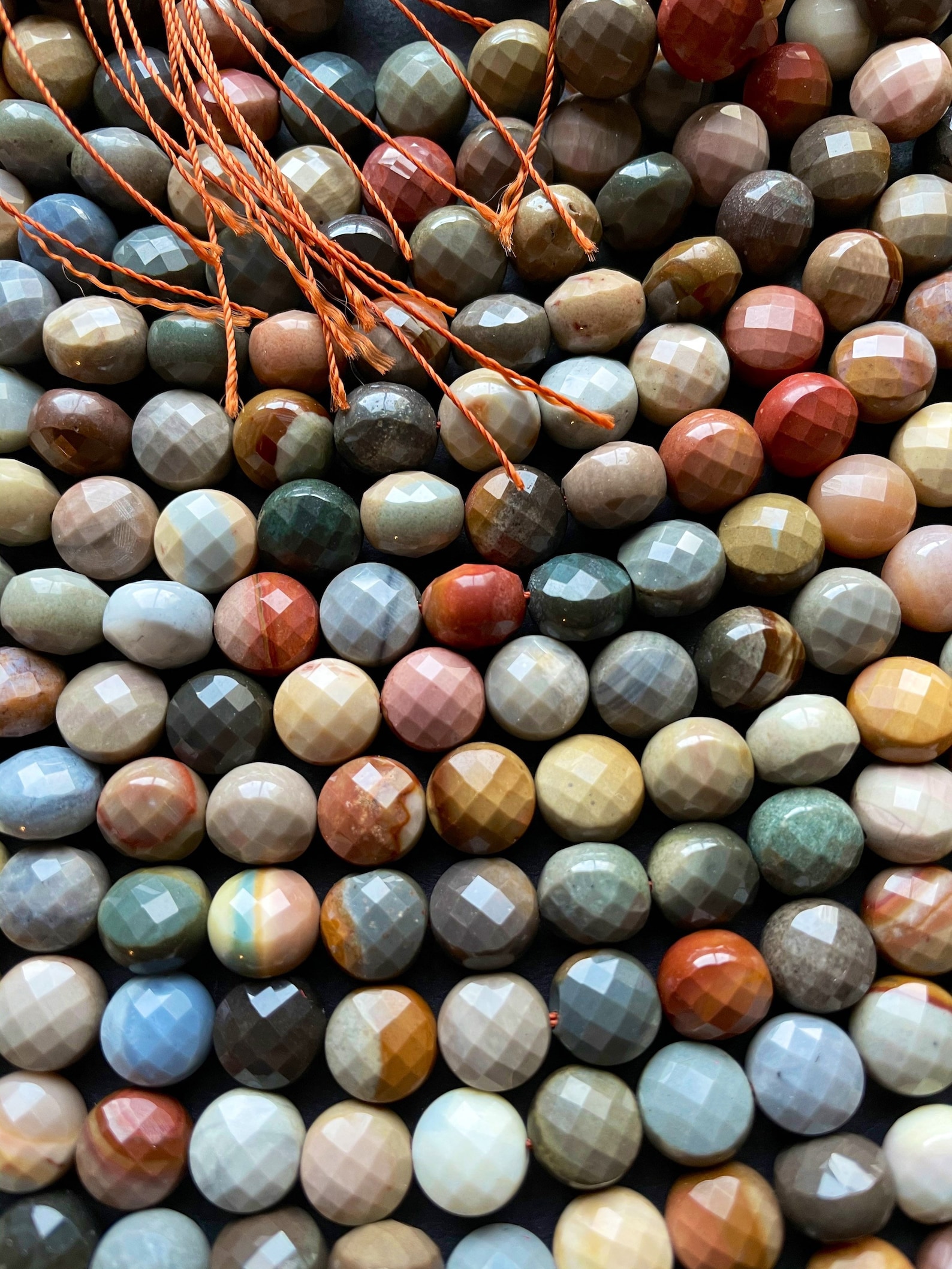 AAA Natural Ocean Jasper Stone Bead. Faceted 8mm Coin Shape - Etsy