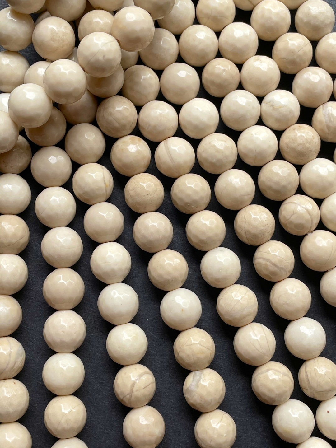 Natural River Stone Bead. Faceted 4mm 6mm 8mm 10mm 12mm Round Bead ...