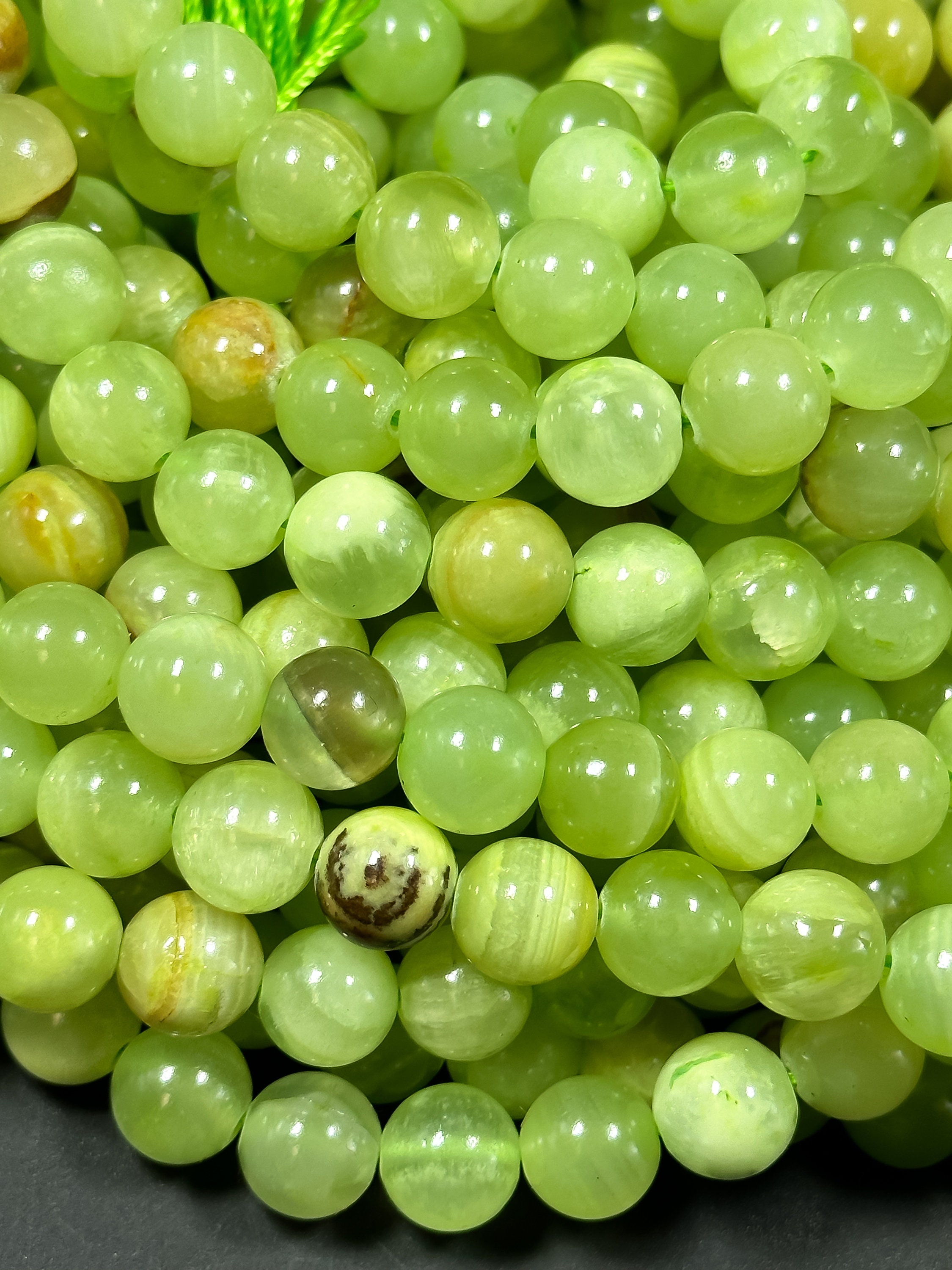 NATURAL Green Calcite Gemstone Bead 4mm 6mm 8mm 10mm 12mm Round Bead ...