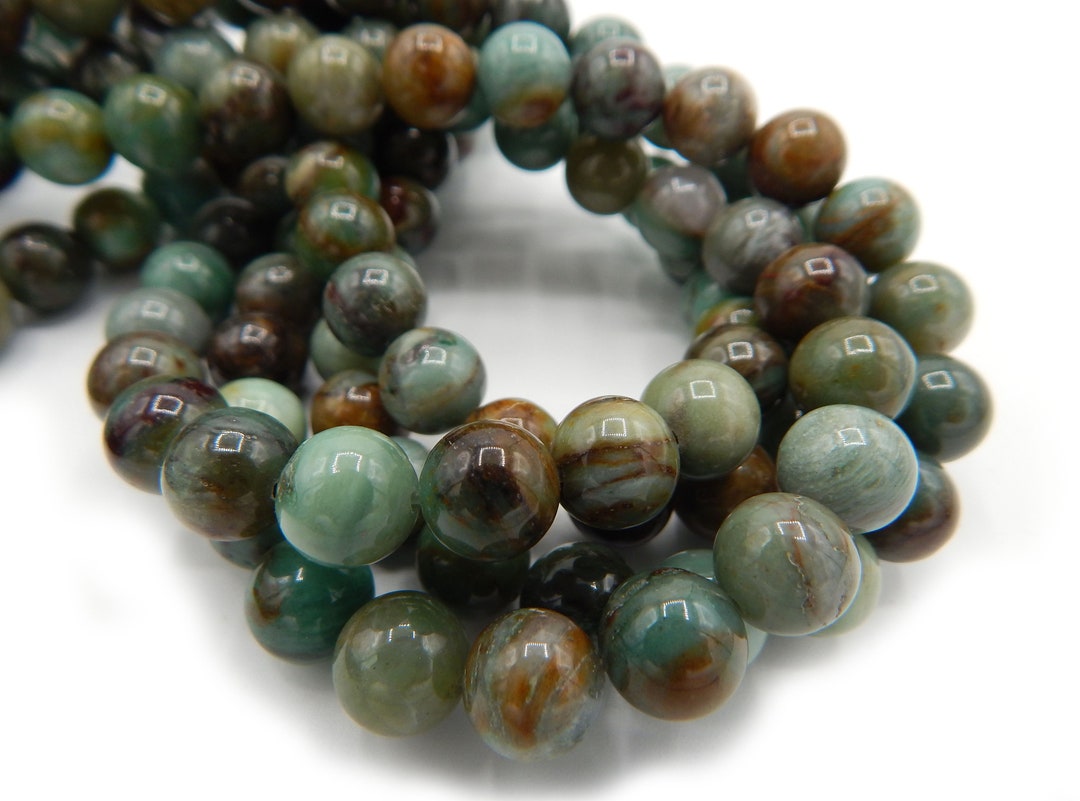 NATURAL Gemstone African Jade, Smooth Round, 8mm,10mm Full Strand 16 ...