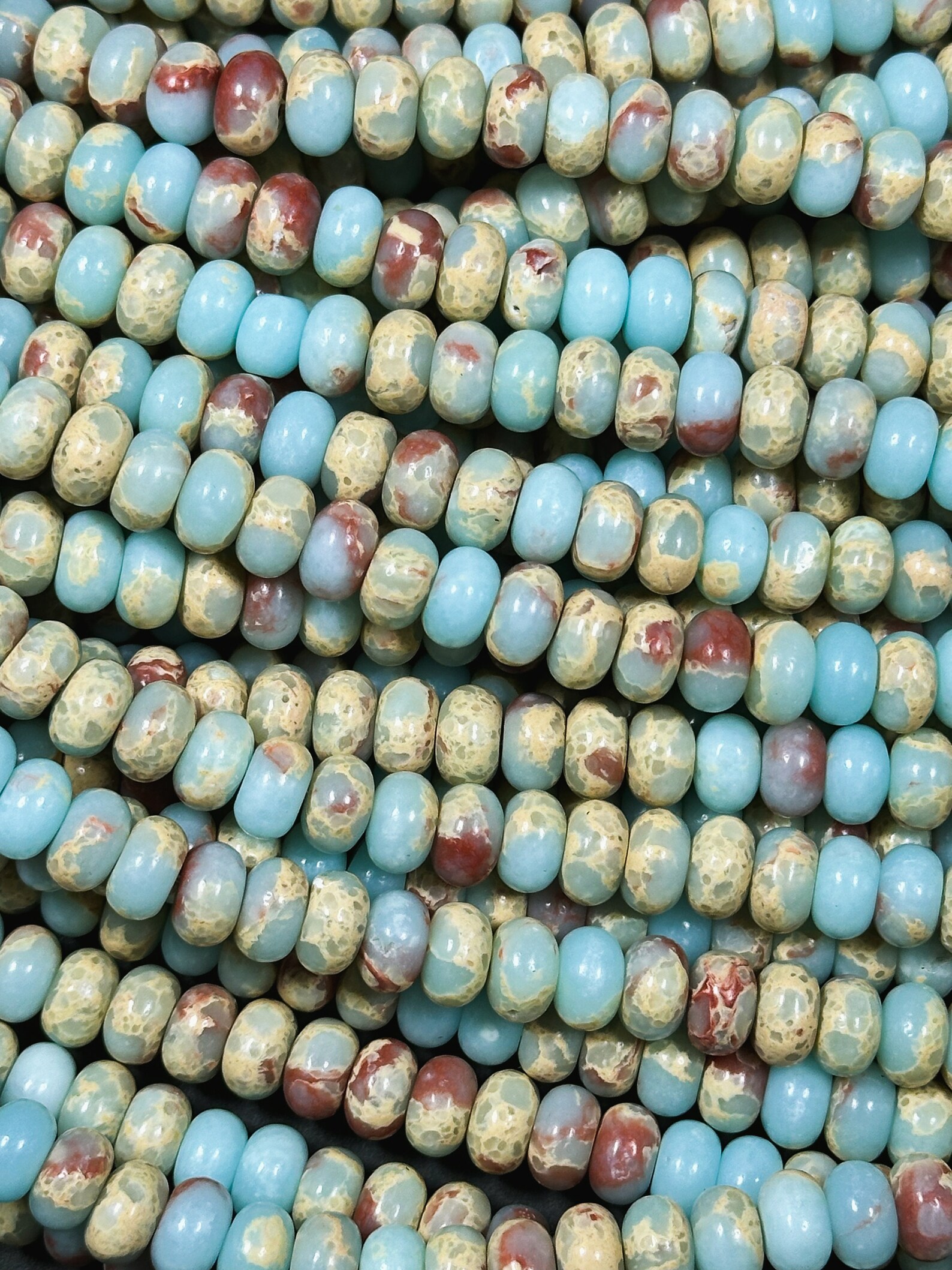 Natural Sea Sediment Jasper Gemstone Bead 8x5mm Rondelle Shape ...