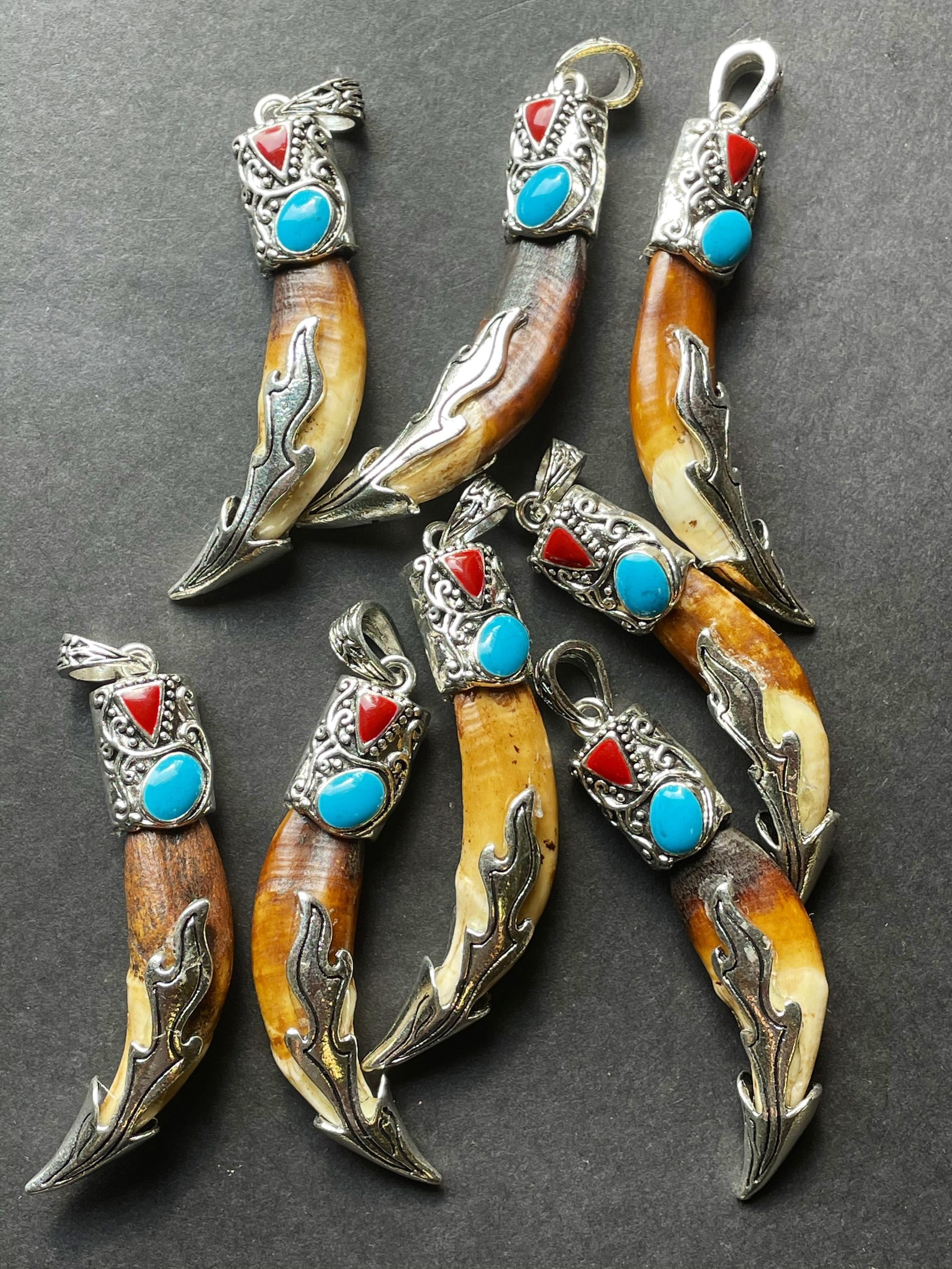 Beautiful Wolf Teeth Pendant. 10x45mm Teeth Shape Pendant. Gorgeous ...