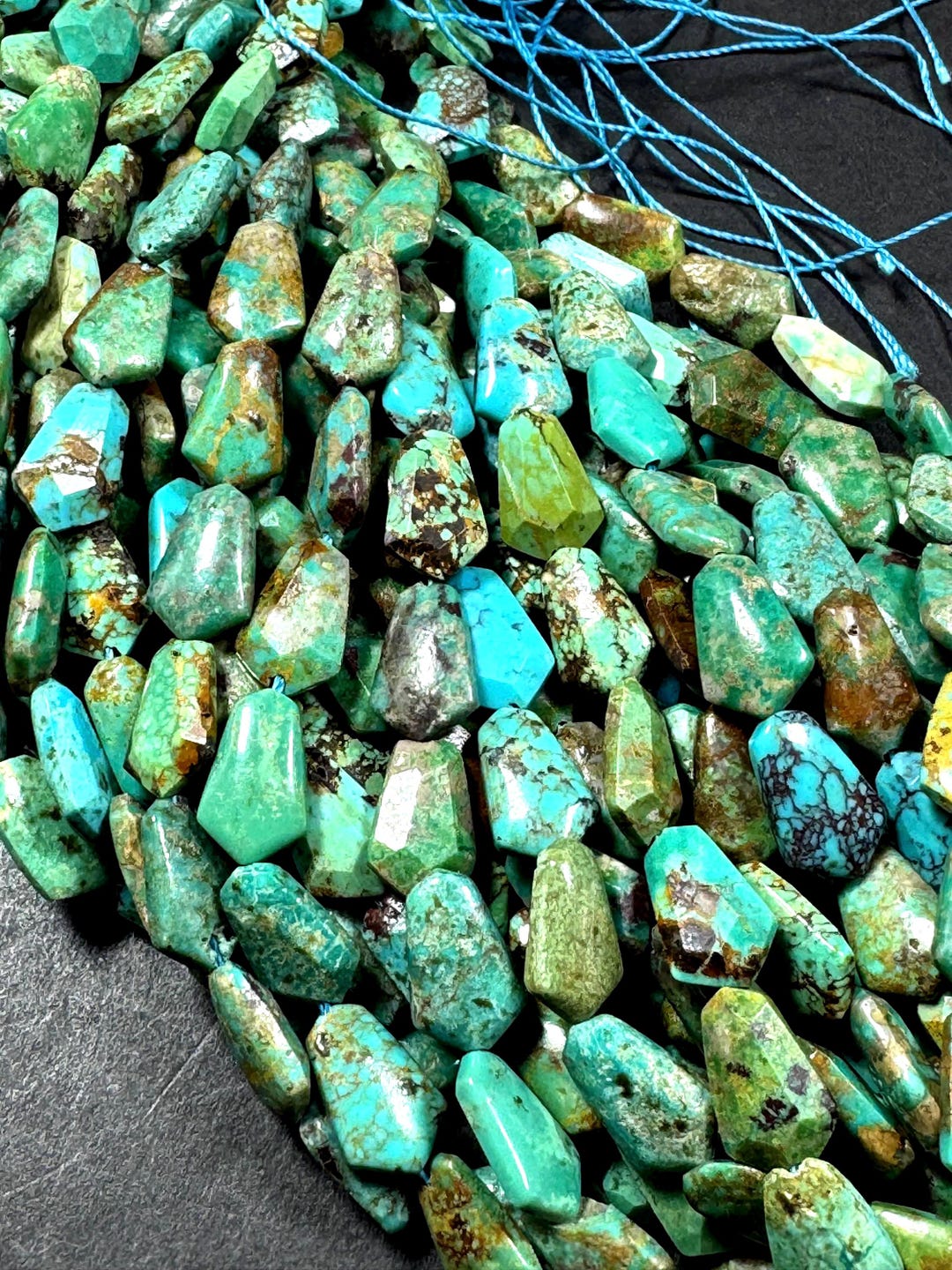 Natural Turquoise Gemstone Bead . Faceted Cut Turquoise Beads ...