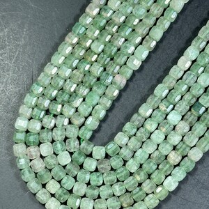 NATURAL Green Strawberry Quartz Gemstone Bead Faceted 6mm Cube Shape ...
