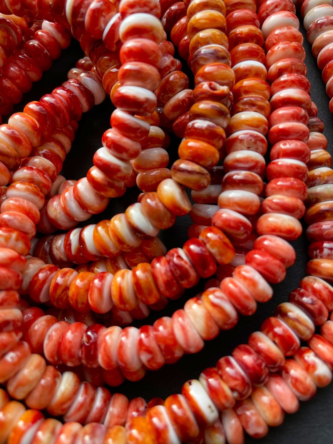 AAA Natural Spiny Oysters Shell . 6x10mm Rondelle Shape Spiny Oyster ...