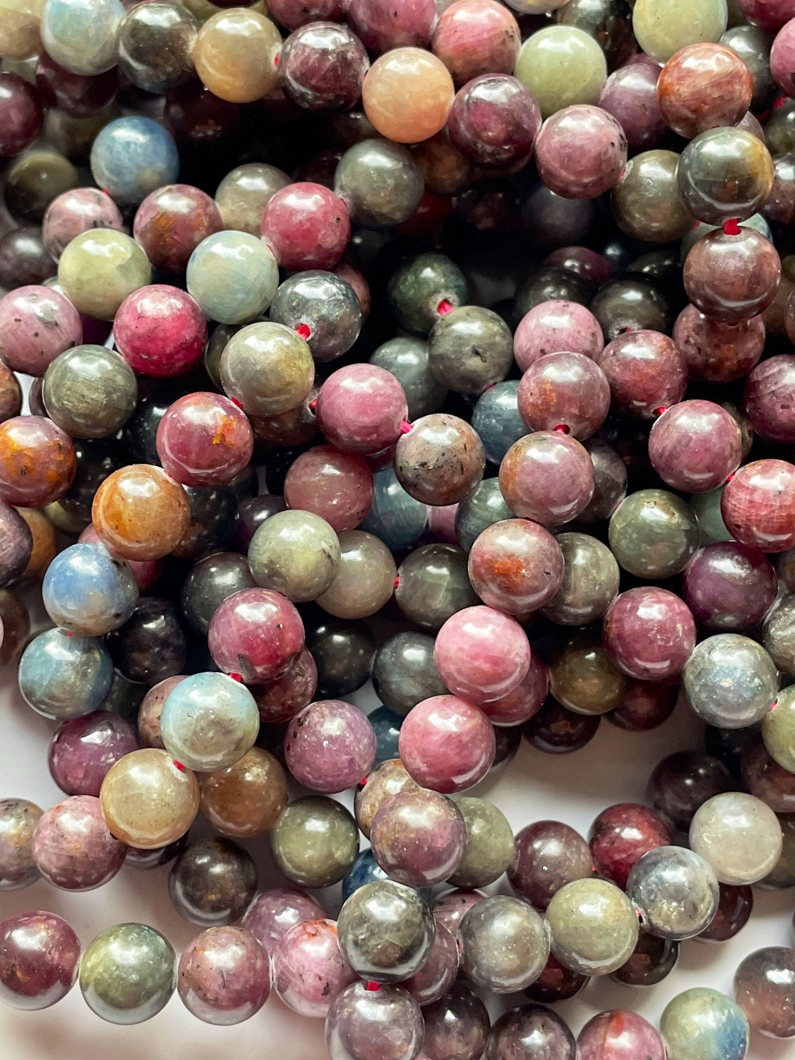 Natural ruby sapphire stone bead. 6mm 8mm round bead. | Etsy