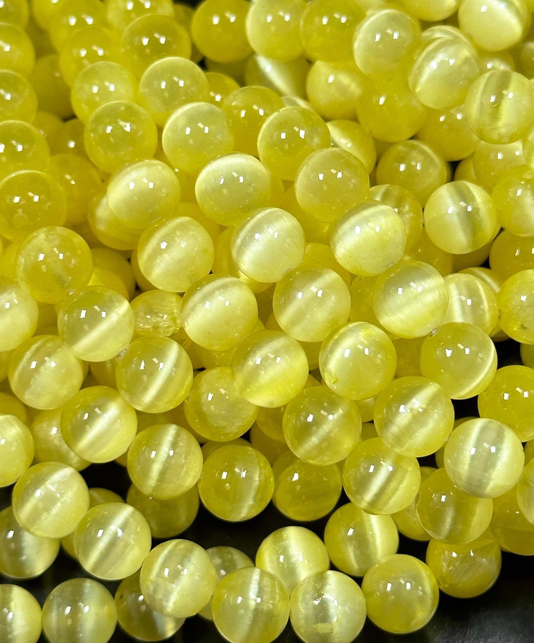 AAA Natural Selenite Gemstone Bead, 8mm 10mm Round Bead, Beautiful ...