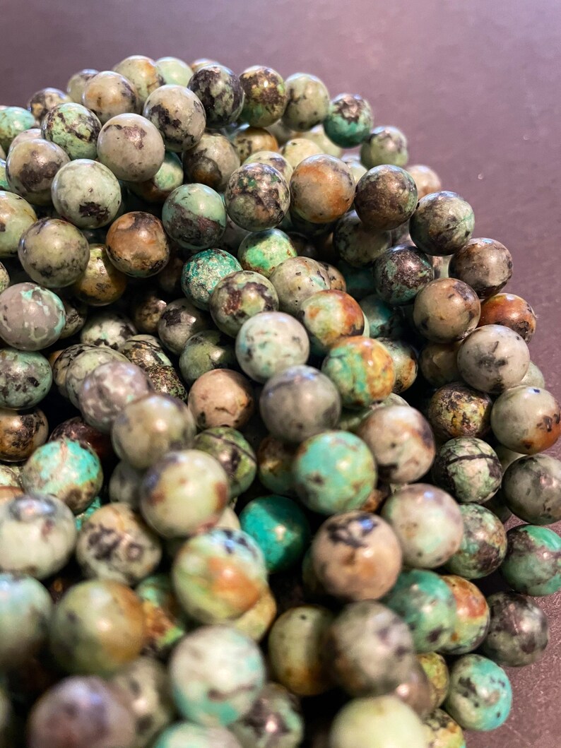 Natural Africa Turquoise. 6mm 8mm 10mm 12mm. Round Bead . Beautiful ...