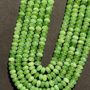 Beautiful Green Jade Gemstone Bead 8x5mm Smooth Rondelle Beads ...