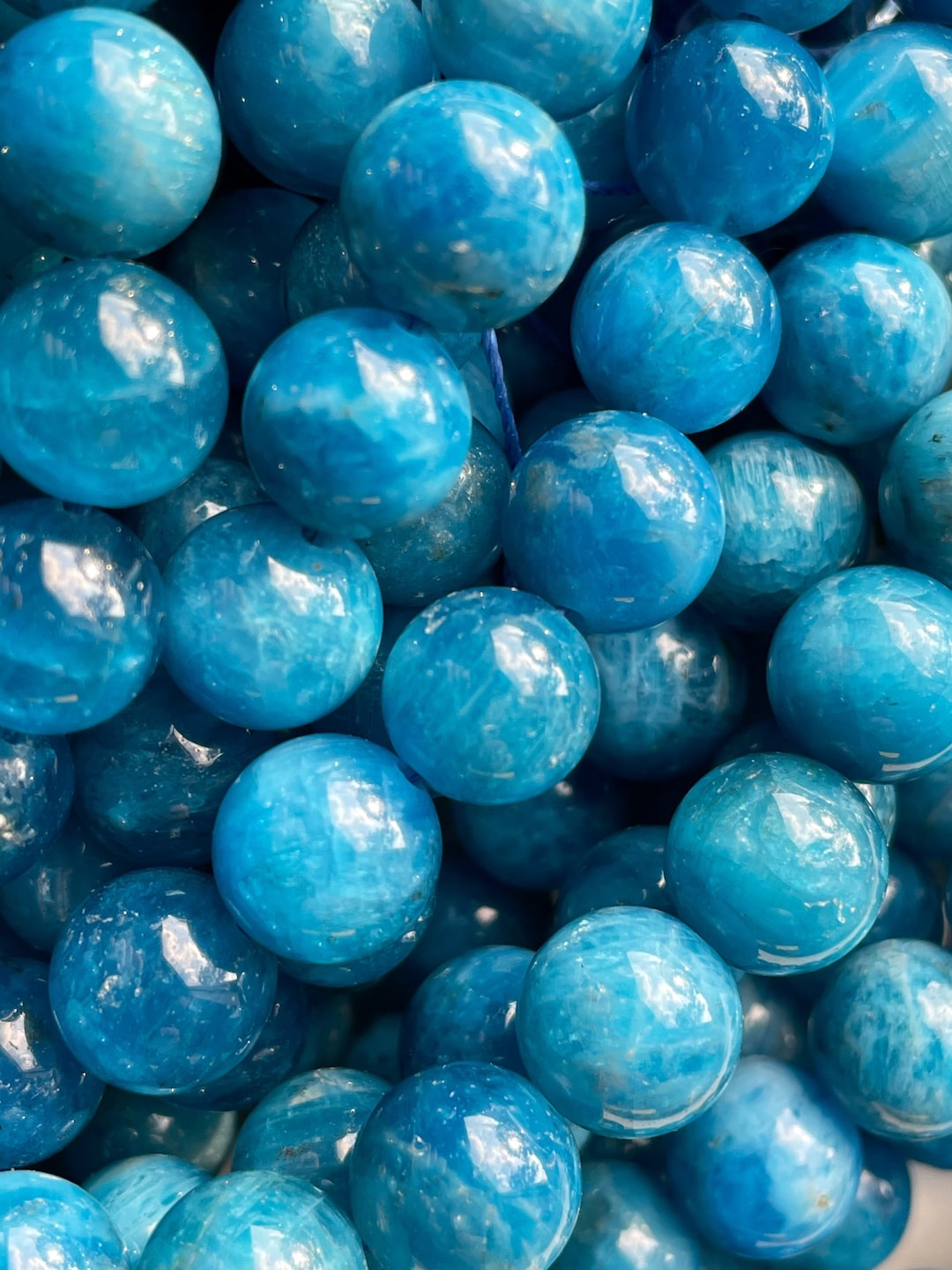 AAA Natural Apatite Stone Bead. 6mm 8mm 10mm 12mm Smooth Round Bead ...