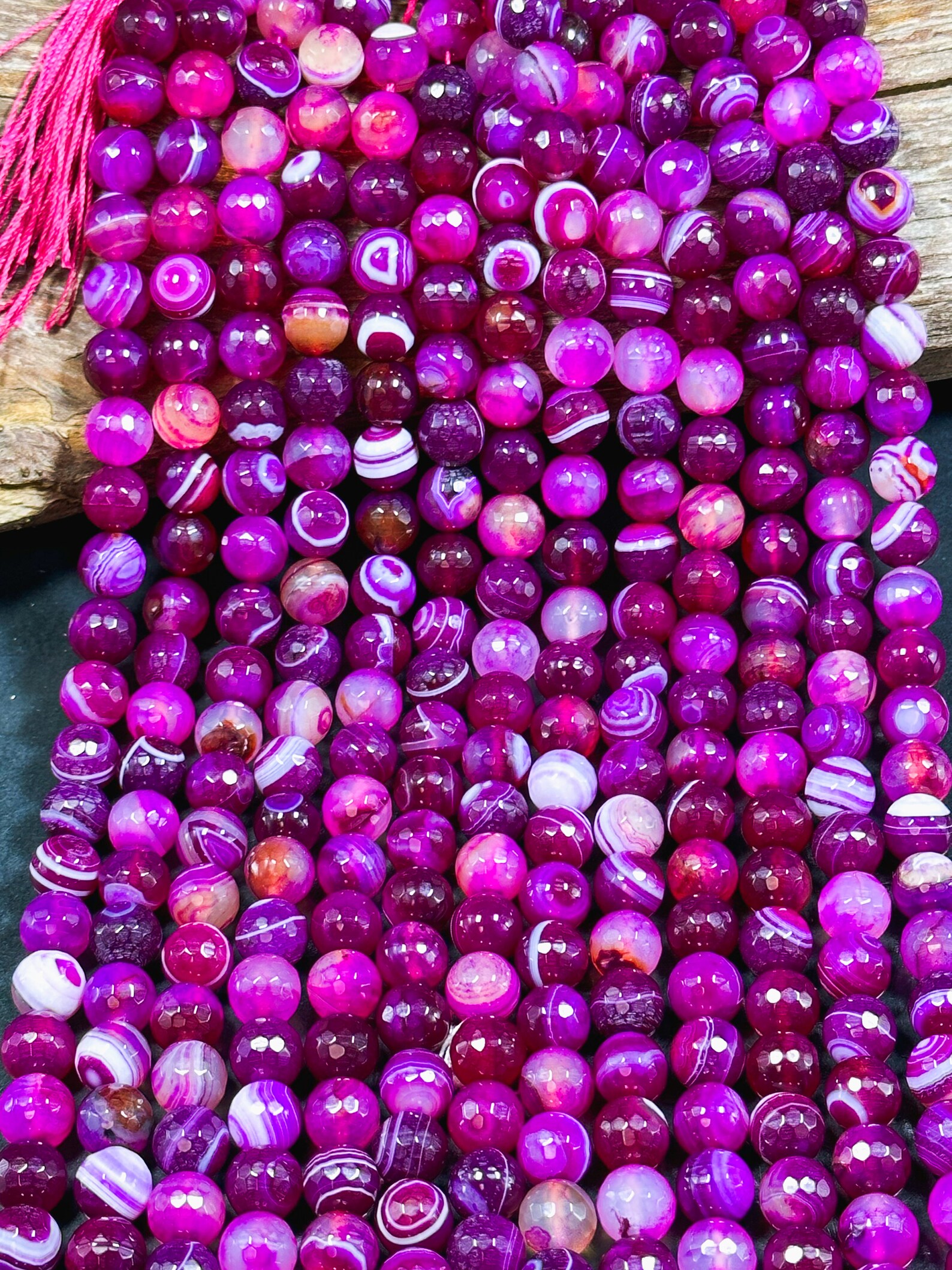 NATURAL Botswana Agate Gemstone Bead Faceted 6mm 8mm 10mm 12mm Round ...