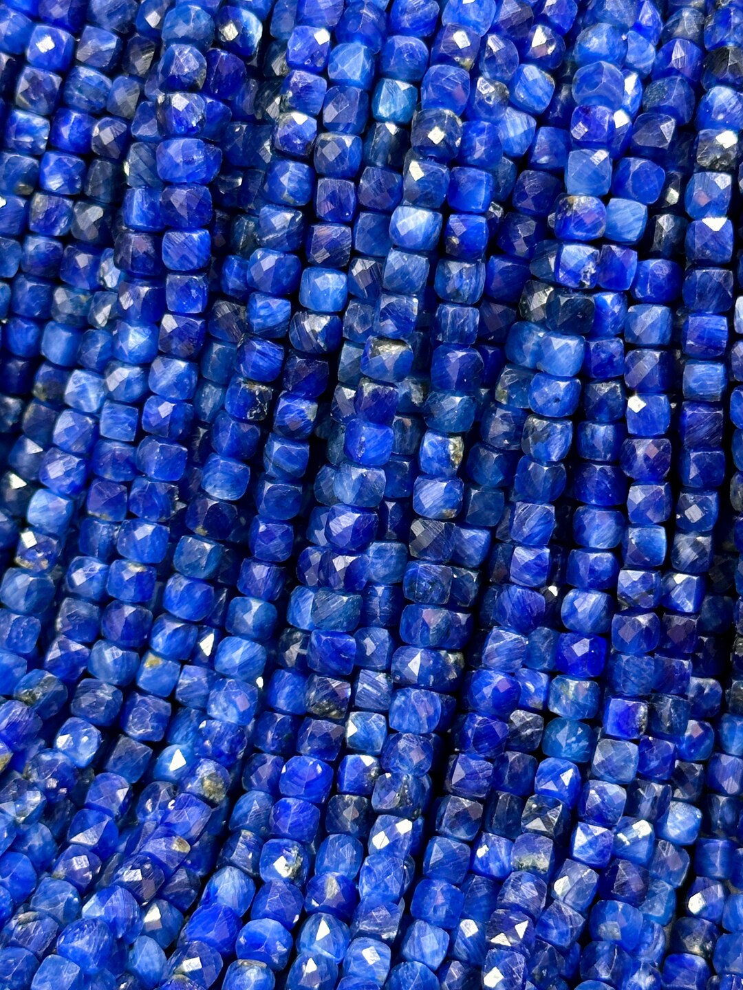 AAA NATURAL Kyanite Gemstone Bead Faceted 4mm Cube Shape, Gorgeous ...