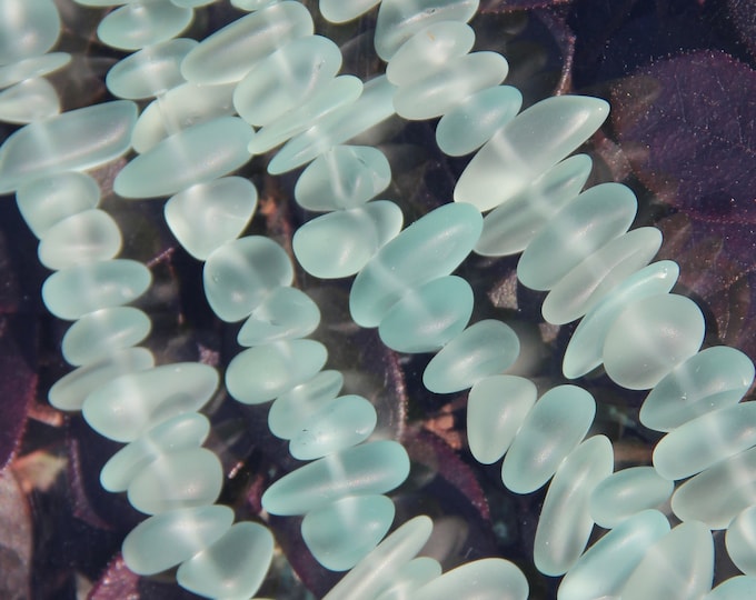Pebble Beads, 12x9mm., Light Aqua, About 12 X 9 X3 Mm., Cultured Beach ...