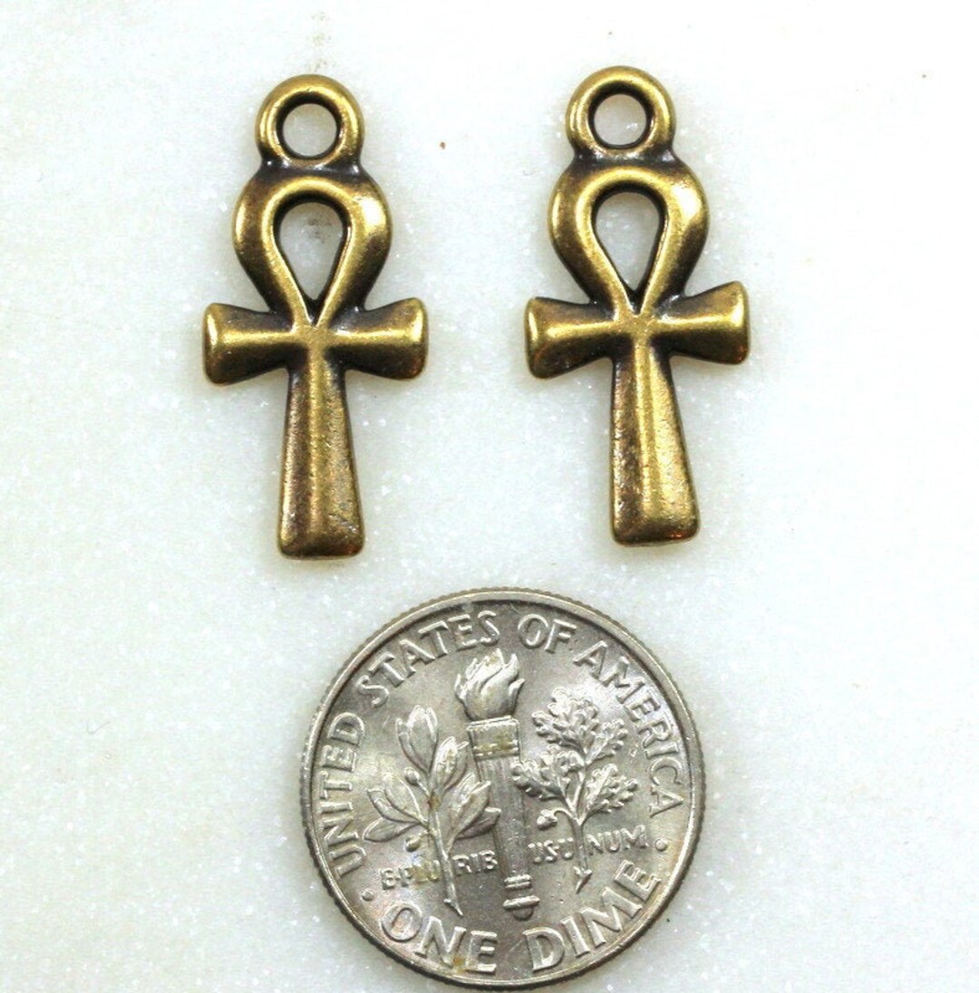 Tierracast Small Ankh Charms, Small Ankh Drops, Double Sided Charms ...