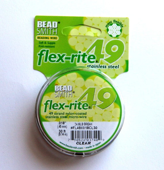 Flex-rite Beading Wire 49 CLEAR .018 30 Ft. Premium - Etsy