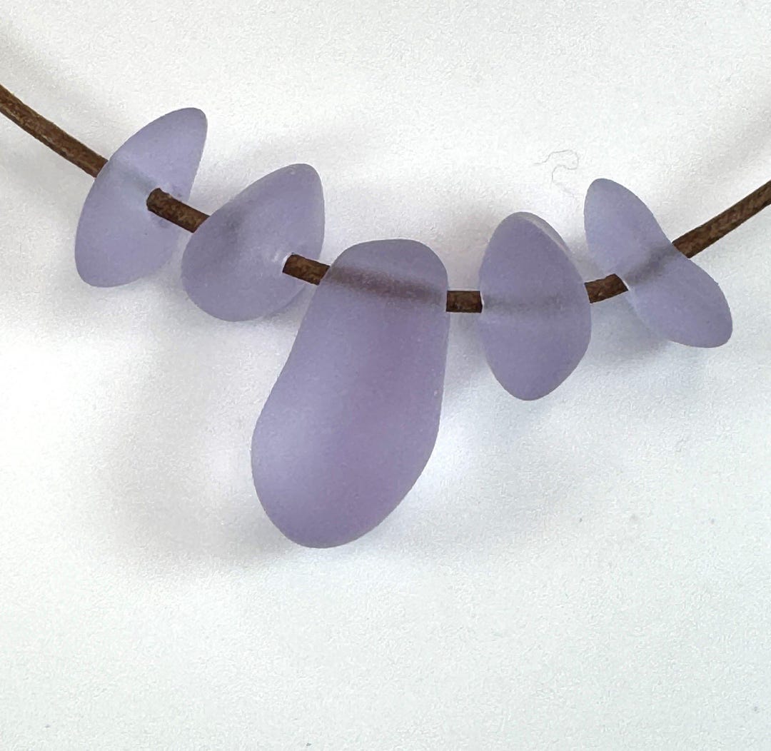 Large Hole Nugget Set W/focal Bead, Sea Glass, Periwinkle, 5 Pieces - Etsy