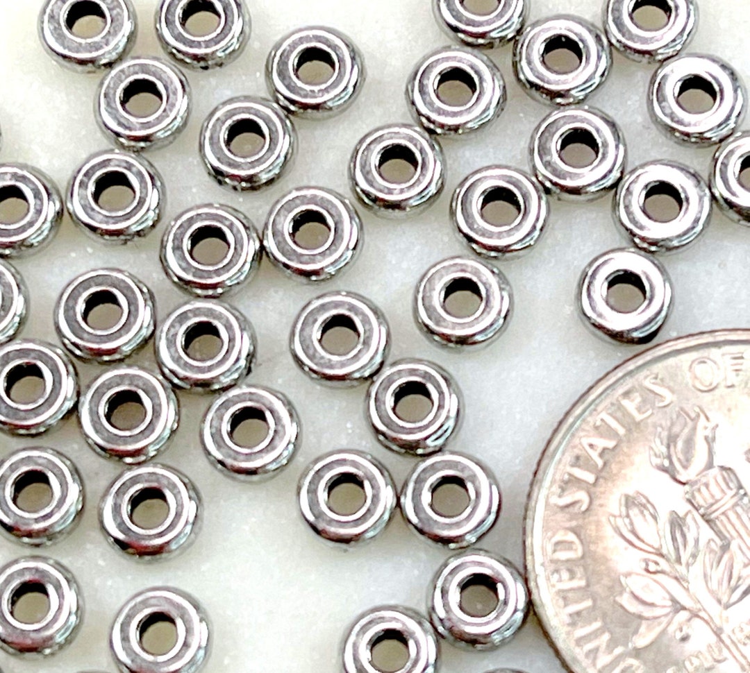 Heishi Disk Beads, 4mm Tierracast Flat Coinheishi Beads, 4 Mm Spacer ...