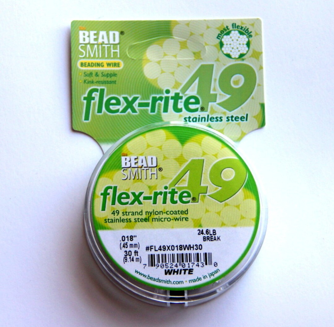 Flex-rite 49 Beading Wire, White, .018, 30 Ft., Premium Quality ...