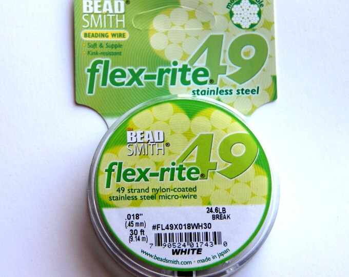 Flex-rite 49 Beading Wire, White, .018, 30 Ft., Premium Quality ...