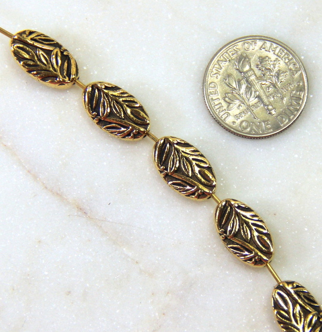 Tierracast Beads Botanical Beads Oval Beads Jewelry - Etsy