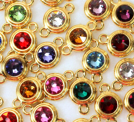 Tierracast Birthstone Links Stepped Bezel Link With Swarovski - Etsy