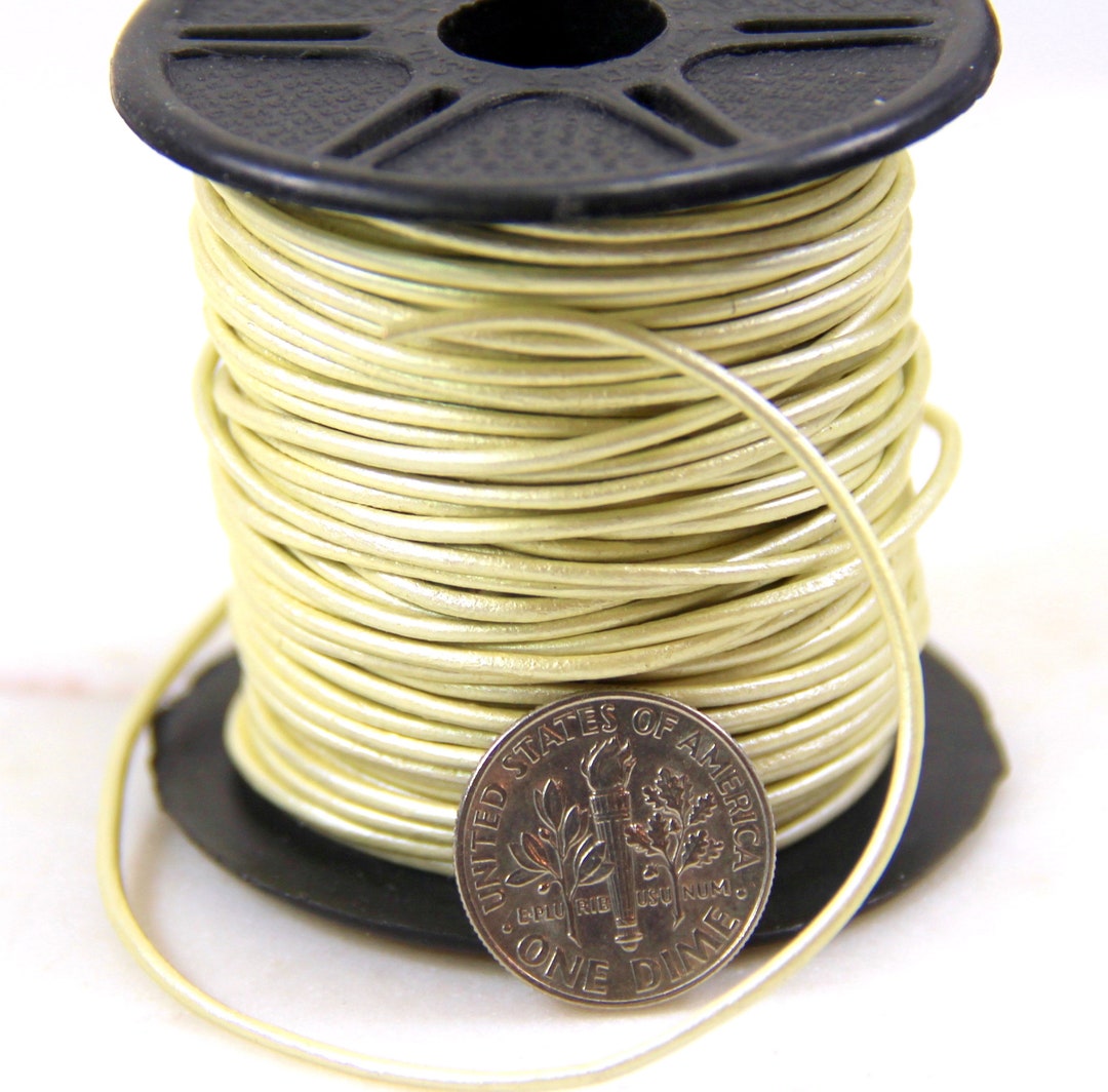 1. Mm. Round Indian Leather Cording, Metallic Mt Mania, Sold by the ...
