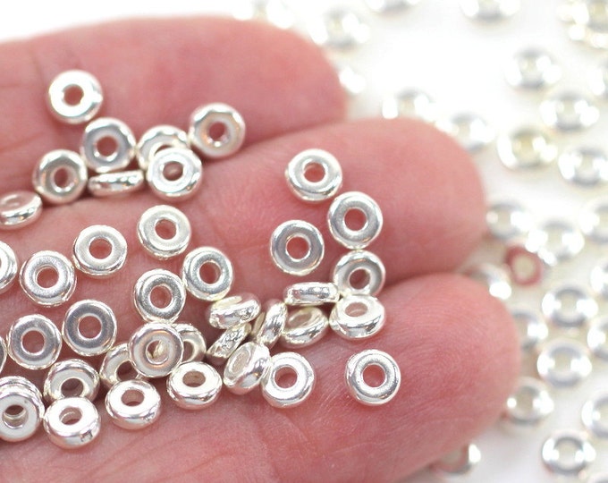 Heishi Disk Beads, 4mm Tierracast Flat Coinheishi Beads, 4 Mm Spacer ...