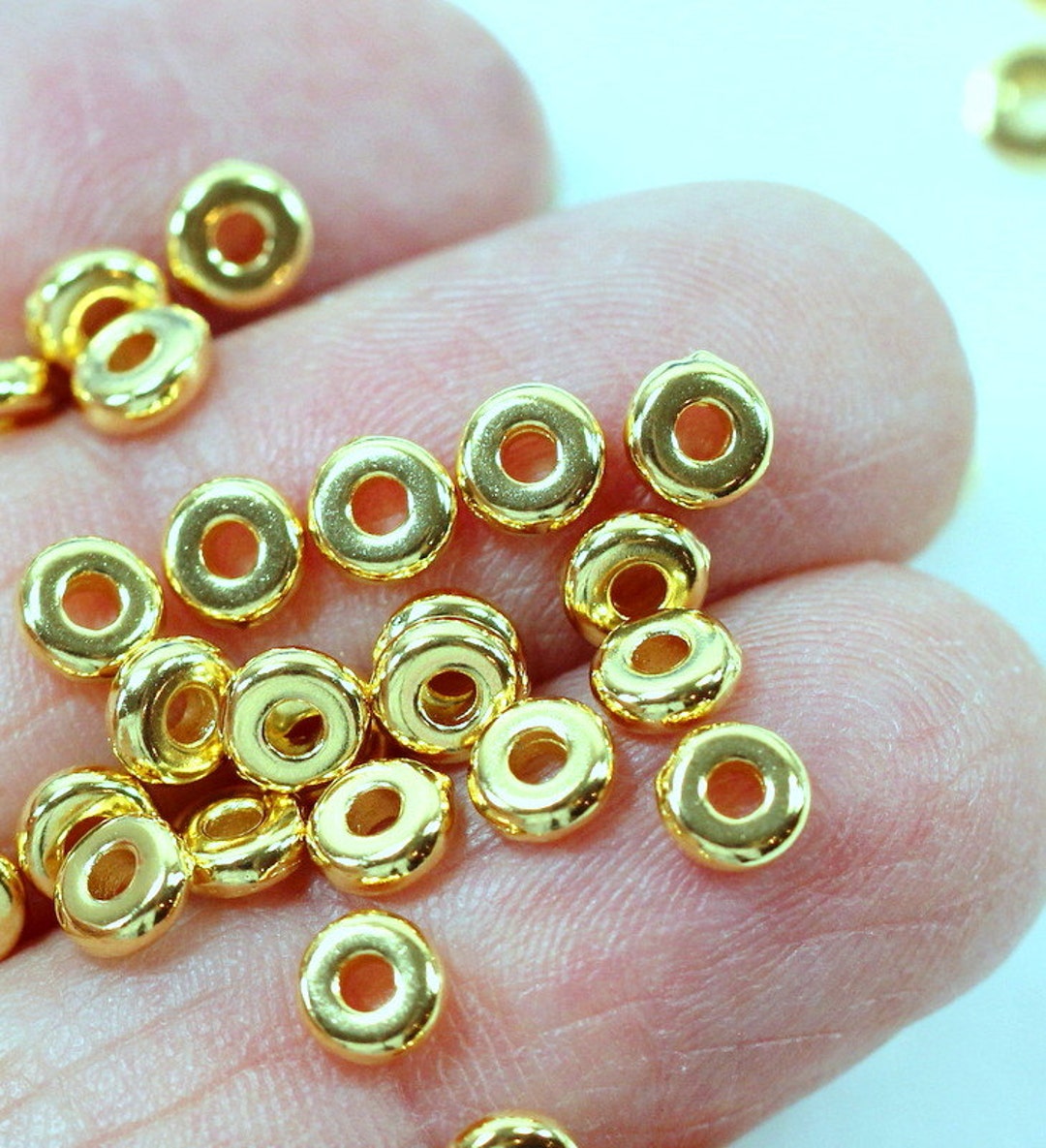 Heishi Disk Beads, 4mm Flat Coin Heishi Beads, 4 Mm Spacer Beads ...