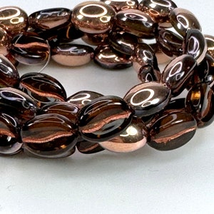 Coffee Bean Beads,11x8mm, Brown W/copper Finish and Copper Wash ...