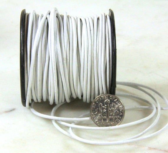 1.5mm Round Indian Leather Cording White Color Sold by the | Etsy