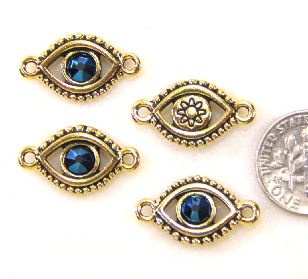 Tierracast Evil Eye Link With Blue Metallic Blue Swarovski Crystal ...