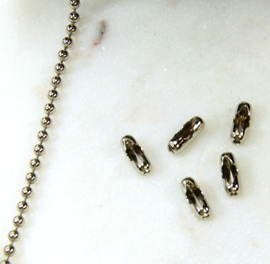 Ball Chain, 2mm Ball Chain and Connector, Jewelry Findings, 2 Mm. Ball ...