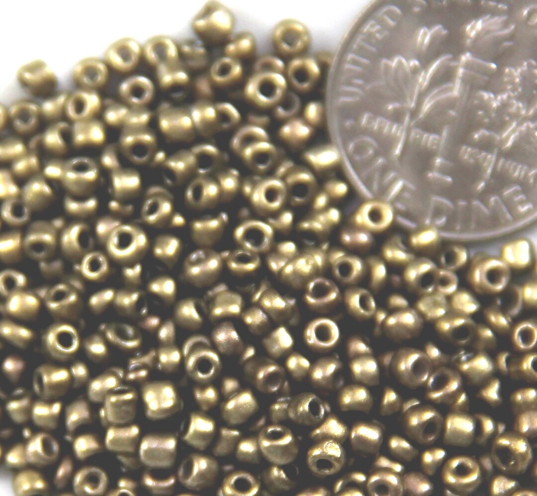 Seed Beads, 11/0 Size, Antique Gold Color Beads, Kumihimo Beads, Accent ...