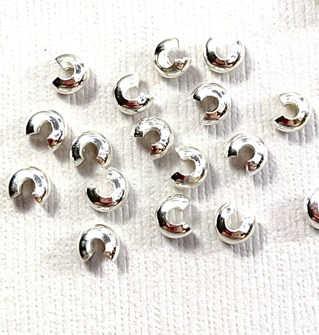 Crimp Bead Covers, 4mm, Crimp Bead Covers, Jewelry Findings, Silver ...