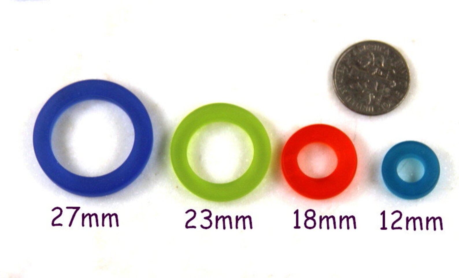 Ring Beads, 23mm., YOU PICK COLOR With Frosted Matte Sea Glass Finish ...