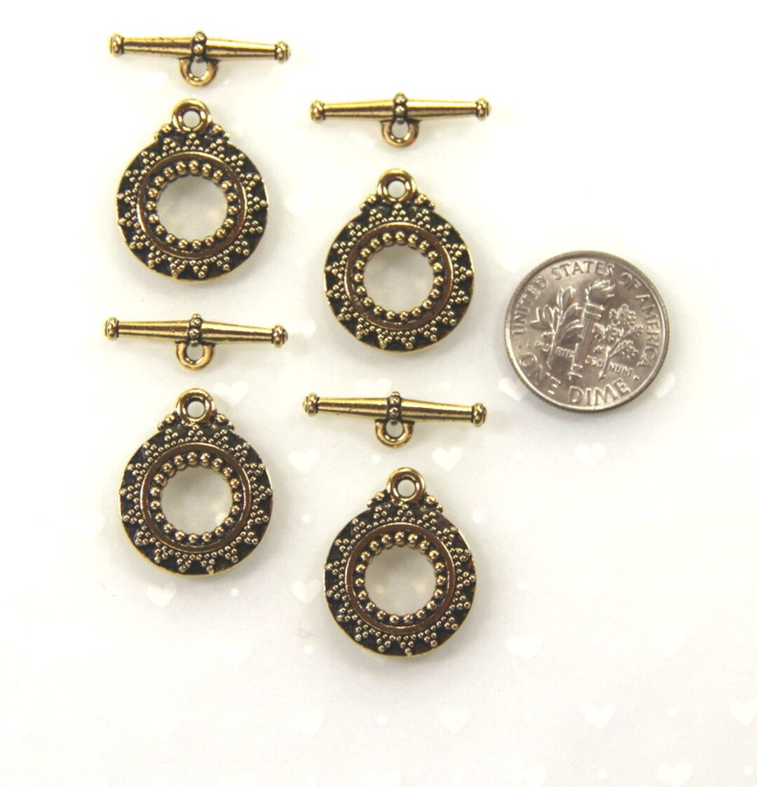 Tierracast Bali Toggle Clasp Sets, Antiqued Gold - Etsy
