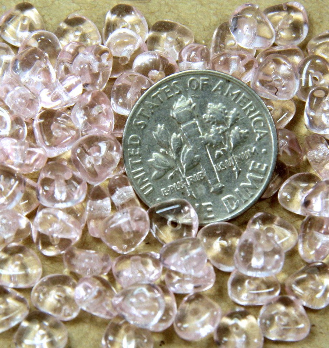 Chip Beads 6mm Pink 3 X 6 Mm Chip Beads Glass Chip Beads - Etsy