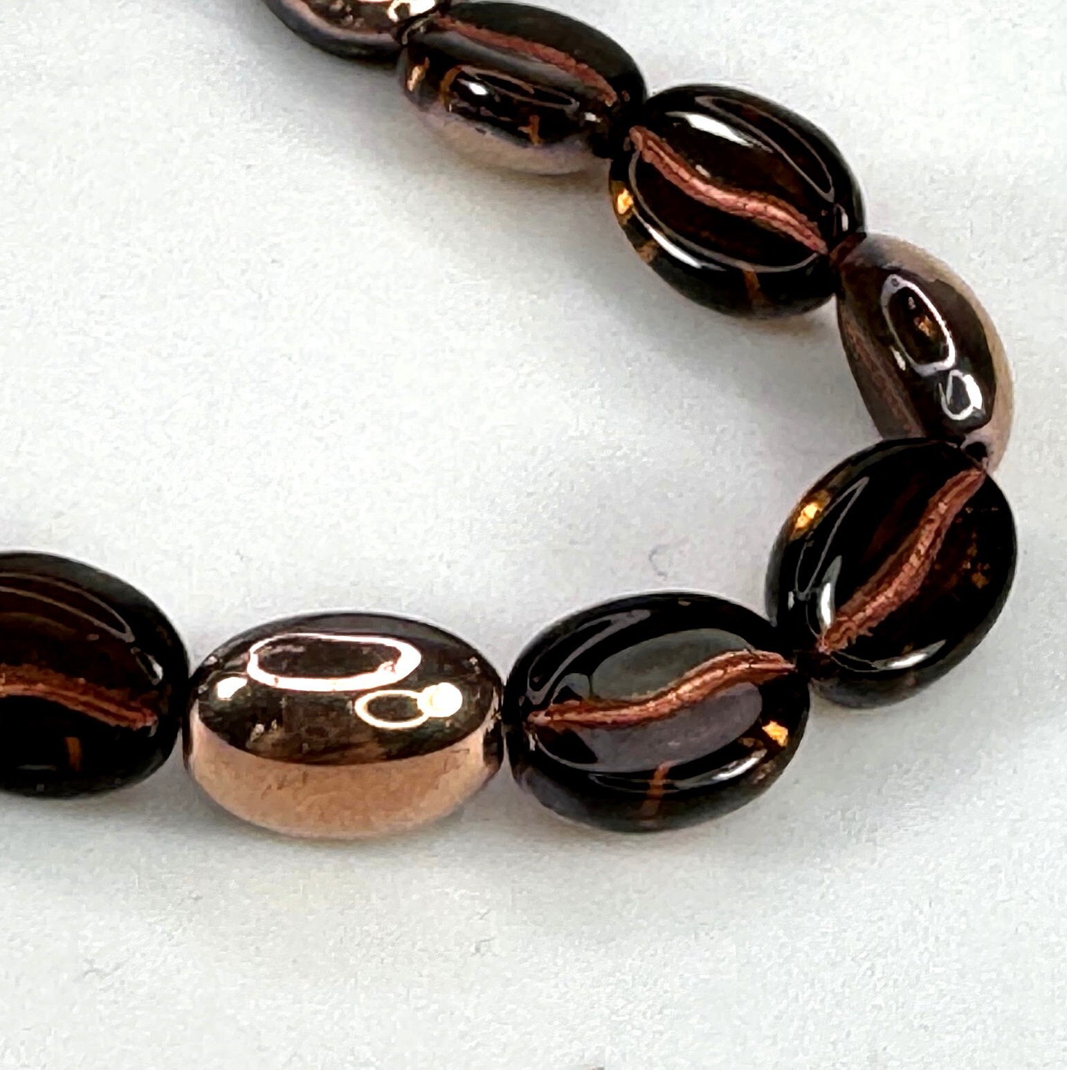 Coffee Bean Beads,11x8mm, Brown W/copper Finish and Copper Wash ...