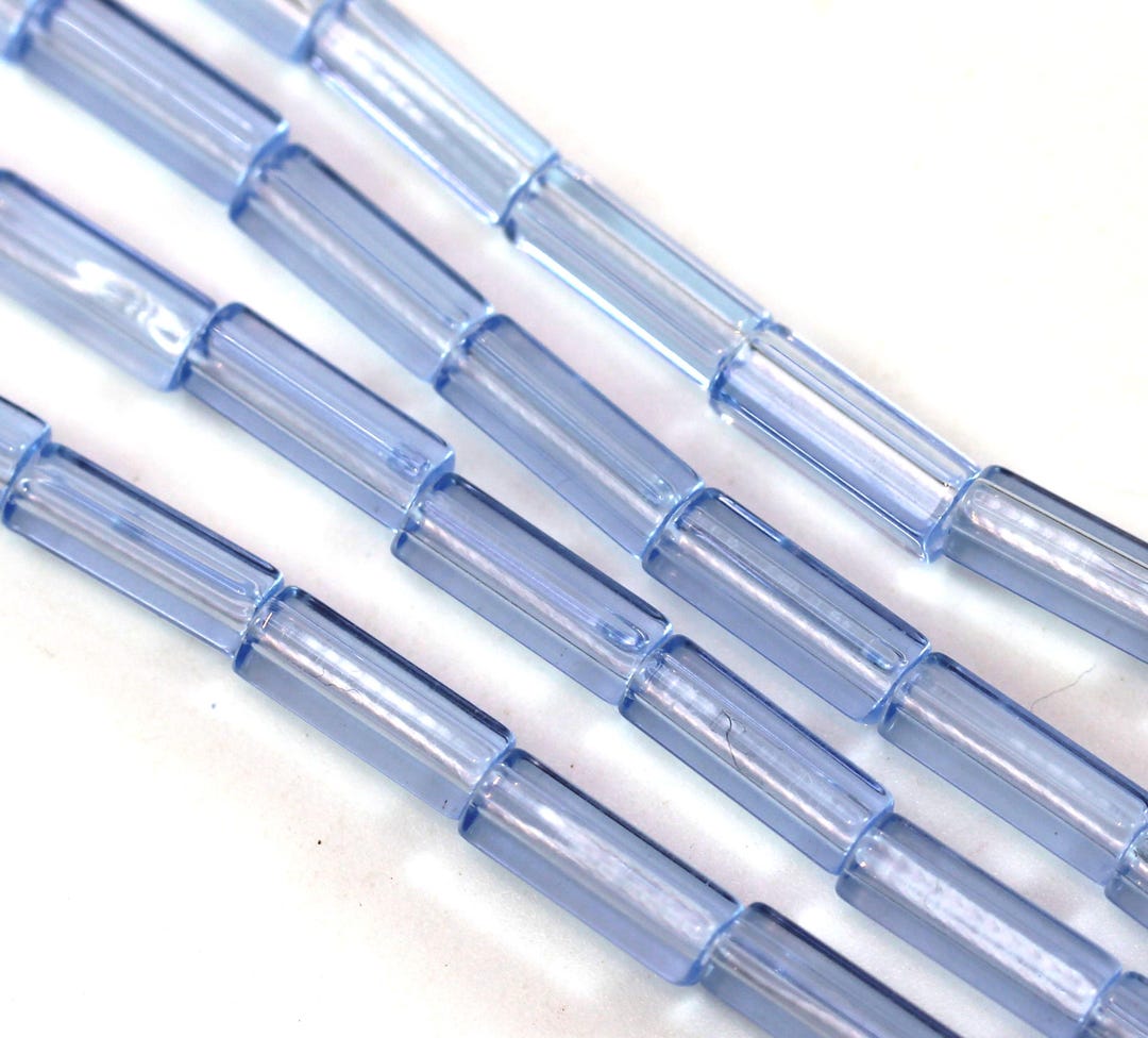 Tube Beads, 10x4mm, Light Sapphire Blue, Length Drilled, Accent Beads ...
