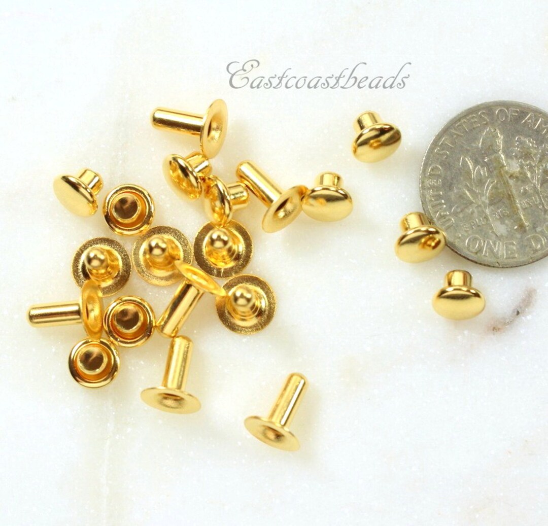 Tierracast Gold Plated Rivets, 6 Mm, Compression Rivets, Leather ...