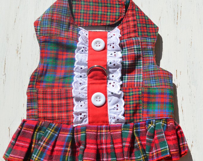 Red Plaids Eyelet Patchwork Harness Vest Dress Small - Etsy