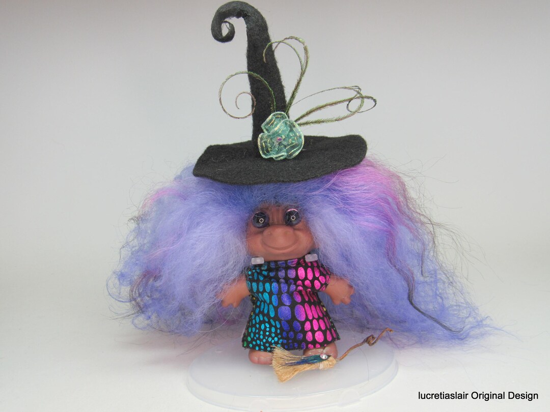 Vintage Wishnik Tab Troll Doll lizzy the Witch ooak - Etsy