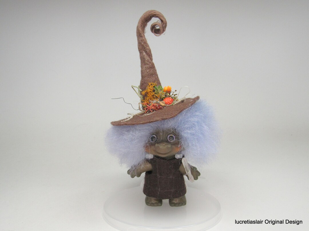 Vintage Soft Body Wishnik Troll Doll "walter the Wandering Wood Wizard ...