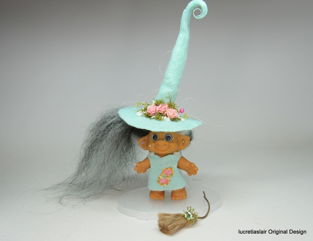 Vintage Soft Body Wishnik Troll Doll "twinkle the Hedge-witch"~ooak - Etsy