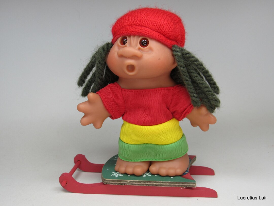 Newer Dam Playmate Troll Doll HTF Rasta Dude With Sled - Etsy