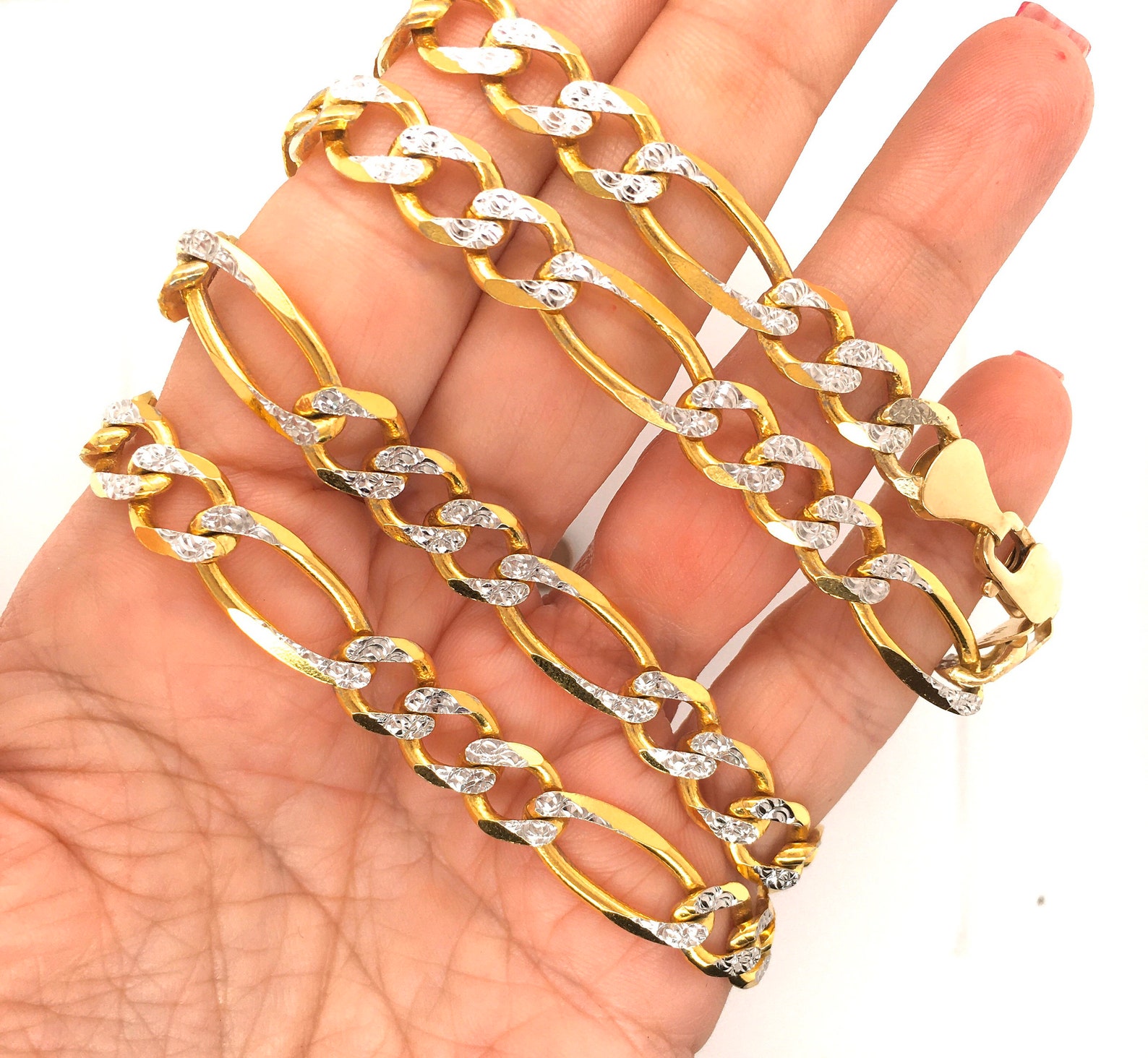 Chaîne 14k Long Diamond Cut - Etsy France